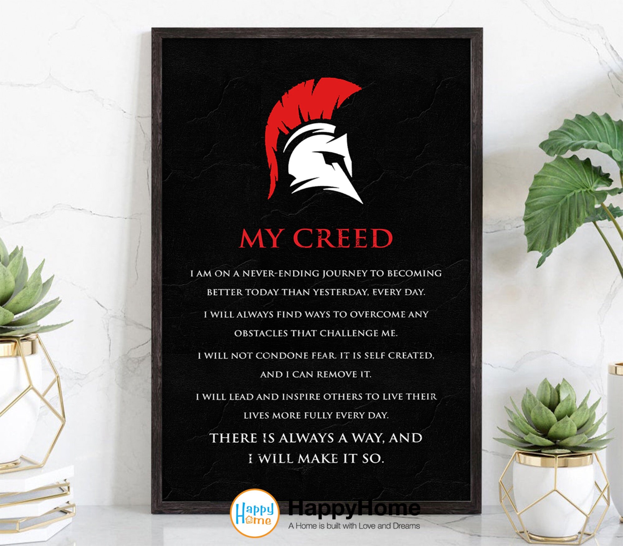 Spartan Poster Motivational Inspiration Quotes Poster My Creed - Etsy