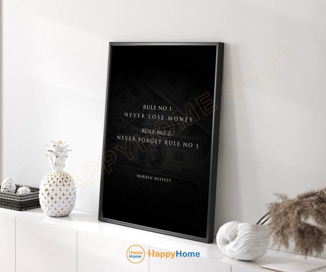 Warren Buffett Rule of Investing Wall Art Investing Rule No 1 Rule No 2 ...