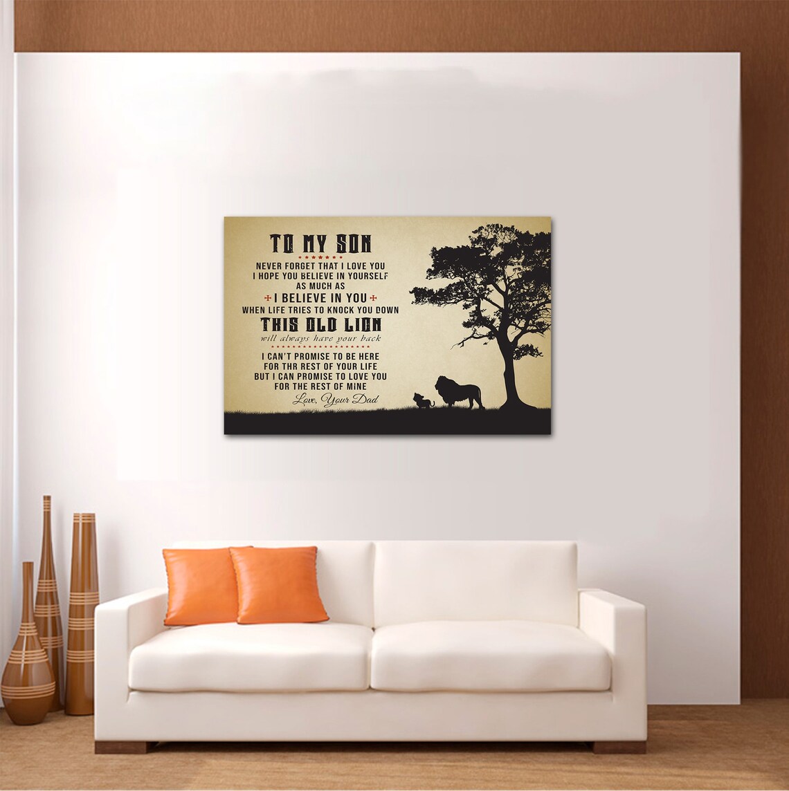 Father and Son Lion Inspirational Quotes Poster I Believe in You | Lion ...