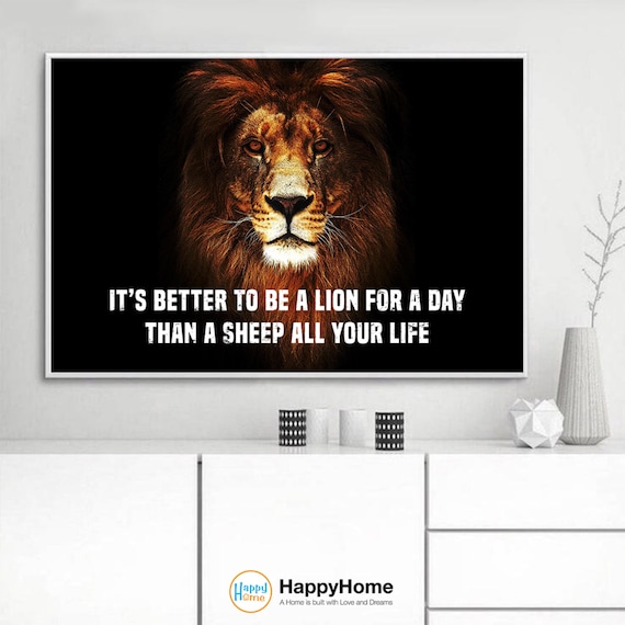 Be a Lion for a Day Wall Art Motivational Inspirational Wall - Etsy