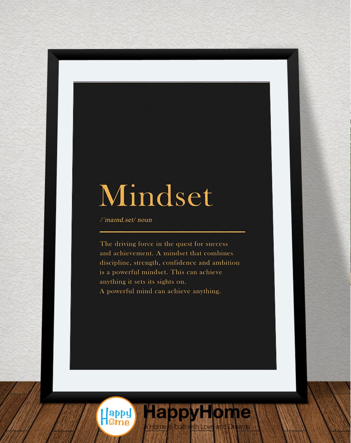 Mindset Definition Wall Art Motivational Wall Art - Etsy