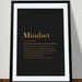 Mindset Definition Wall Art Motivational Wall Art Inspirational Poster ...