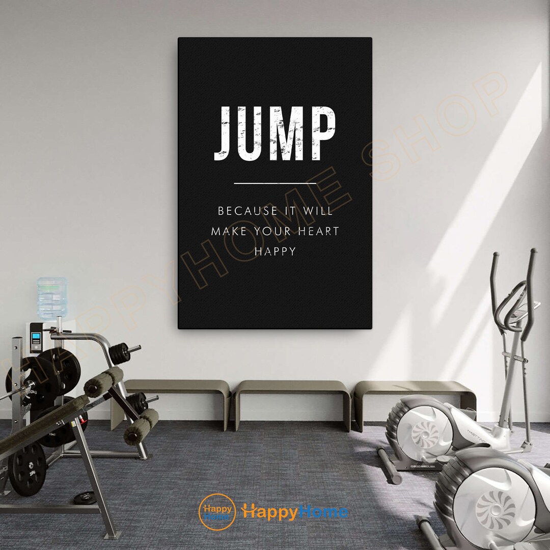 Gym Quote Wall Art Jump Exercise Workout Room Decor Gym Poster Fitness ...