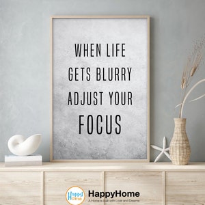 Adjust Your Focus Motivational Quotes Wall Art Canvas | Inspirational ...