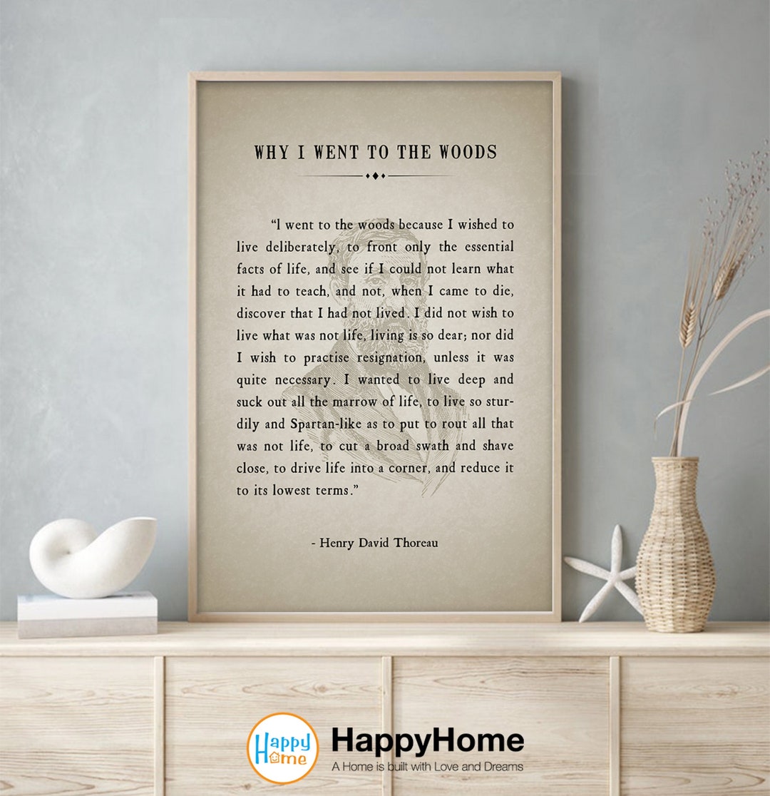 Henry David Thoreau Wall Art Motivational Inspirational Quotes Poster ...