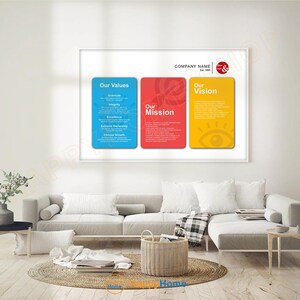 Personalized Company Our Values Our Vision Our Mission Statement Wall ...