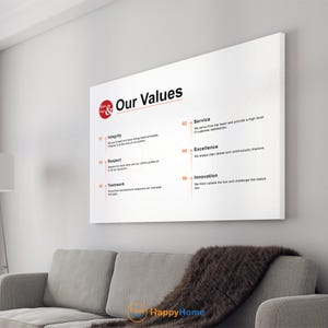 Personalized Company Core Values Wall Art Custom Business Our Values ...