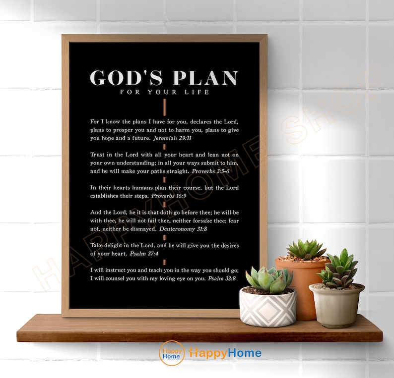 God's Plan for Your Life Bible Verse Wall Art and He Said Scripture ...