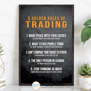 5 Golden Rules of Trading Wall Art Motivational Quotes Inspirational ...