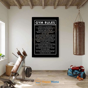 Gym Rules Wall Art Workout Room Decor Gym Poster Fitness Sign Prints ...