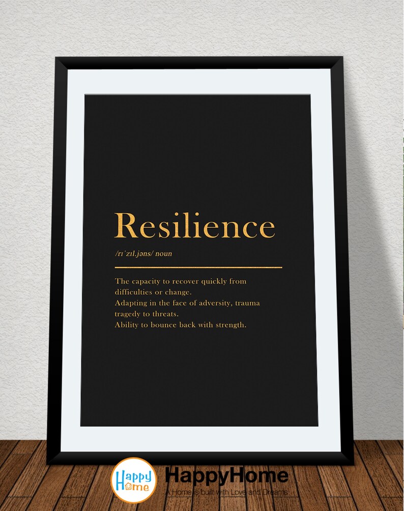 Resilience Definition Poster Motivational Wall Art - Etsy