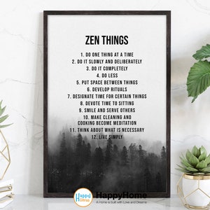 Meditation Zen Things Wall Art Motivational Inspirational Quotes Print ...