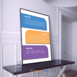 Personalized Company Wall Art Our Values Our Vision Our Mission ...