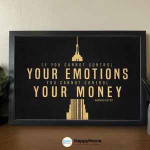 Warren Buffett Wall Art Control Your Emotions Control Your Money Warren ...