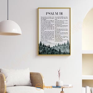 Psalm 91 NLT Bible Verse Wall Art Psalm 91 New Living Translation ...