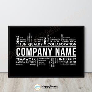 Personalized Company Values Wall Art Business Core Values Sign ...