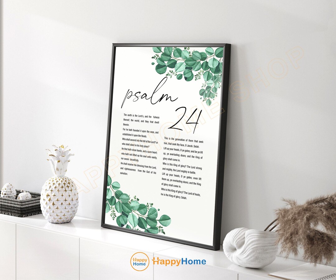Psalm 24 KJV Bible Verse Wall Art He is the King of Glory Scripture ...