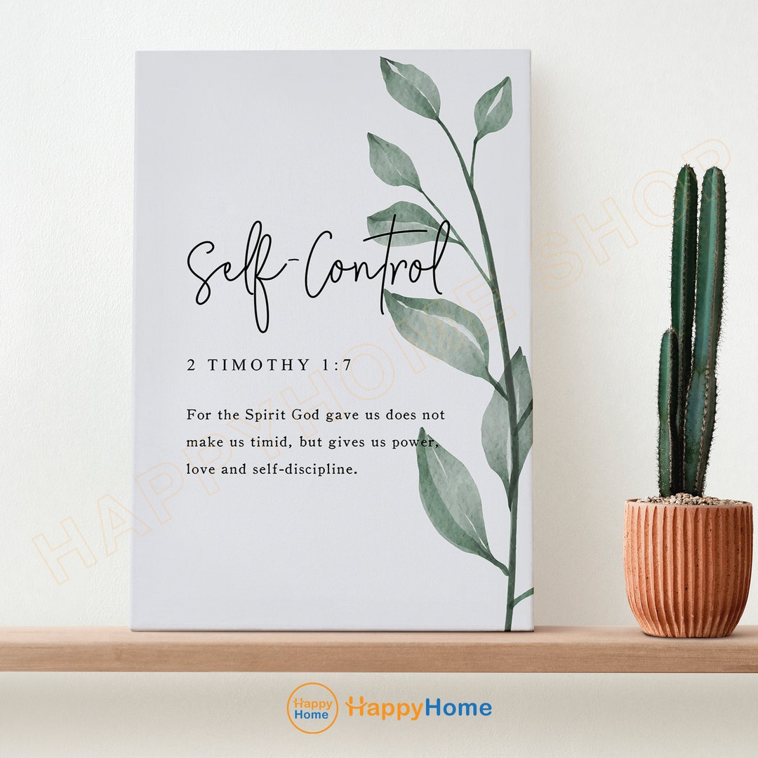 2 Timothy 1:7 Self-control Bible Verse Scripture Quote Prints ...