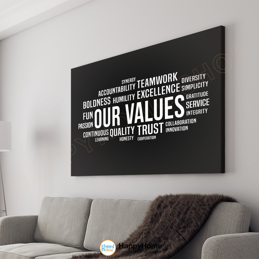 Our Values Wall Art Business Core Values Office Decor Entrepreneur ...