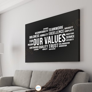 Our Values Wall Art Business Core Values Office Decor Entrepreneur ...