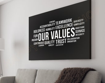 Our Values Wall Art Business Core Values Office Decor Entrepreneur ...
