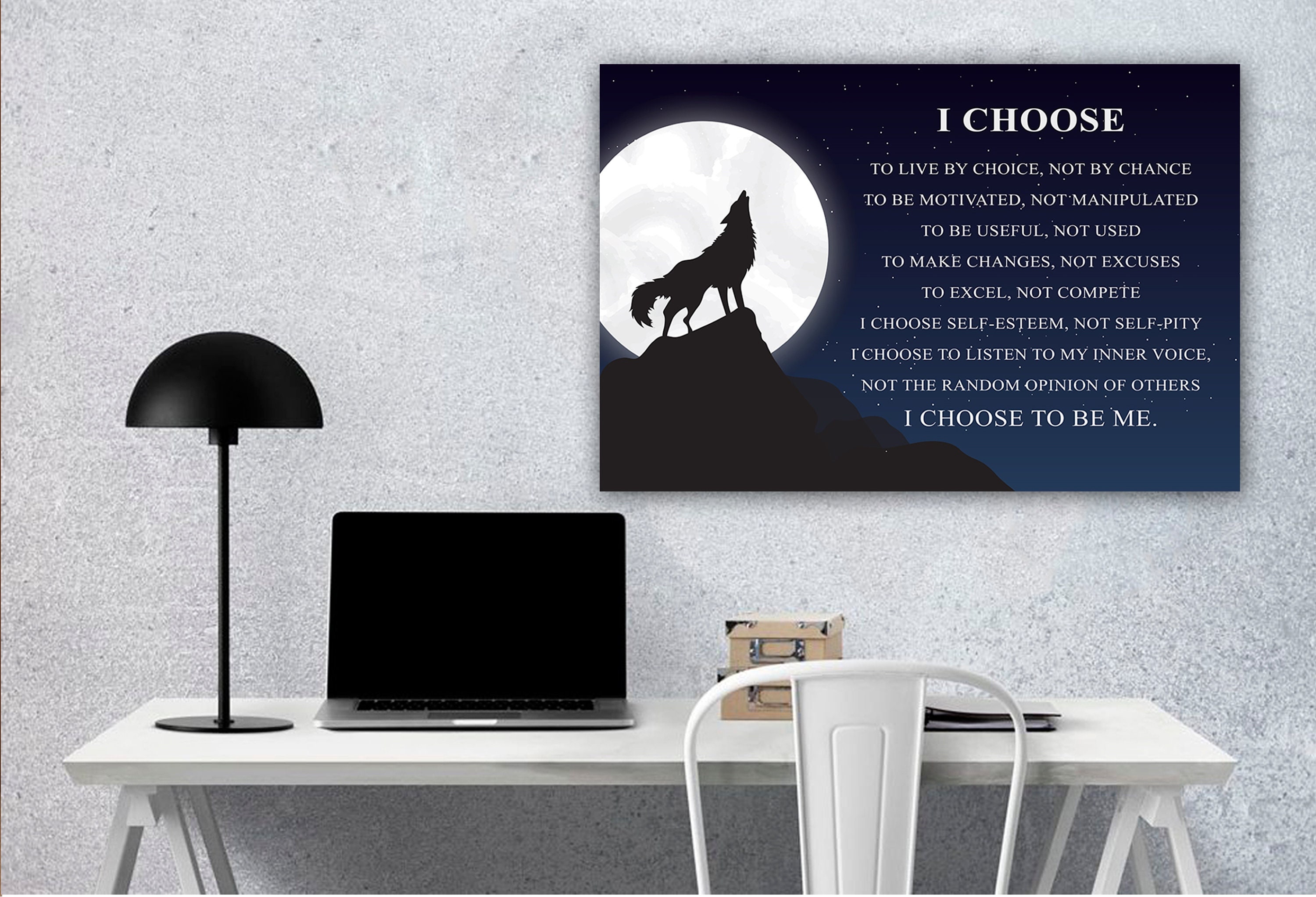 Wolf Poster Motivational Inspirational Quotes Poster I Choose | Etsy