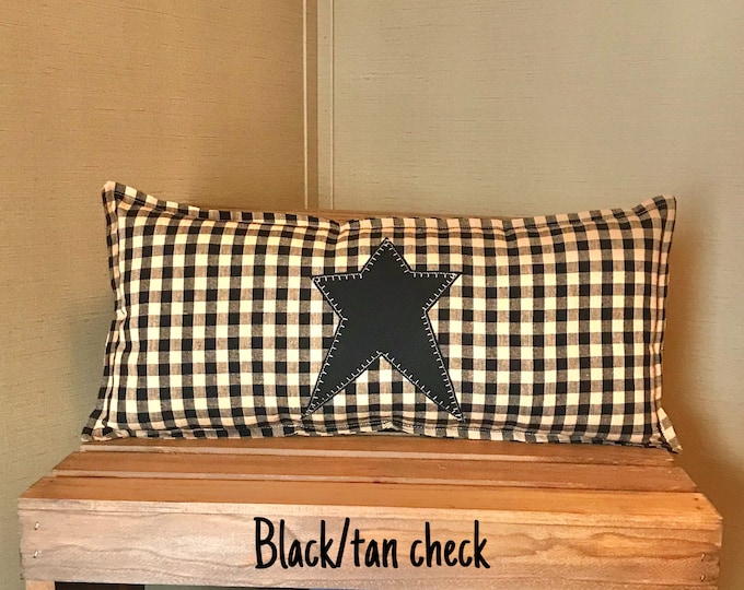 Primitive Star Throw Pillow, Lumbar Pillow, Choose Fabric - Etsy