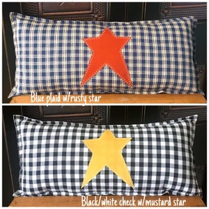 Primitive Star Throw Pillow, Lumbar Pillow, Choose Fabric - Etsy