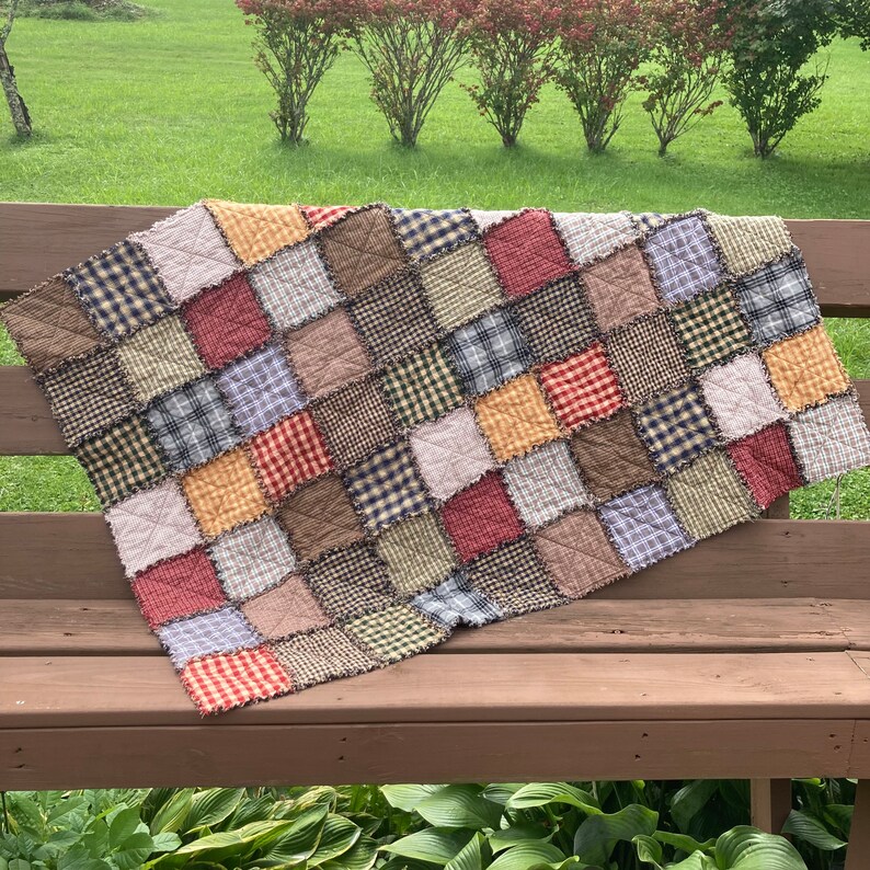 Primitive Rag Quilt Patchwork Quilt Traditional Style - Etsy