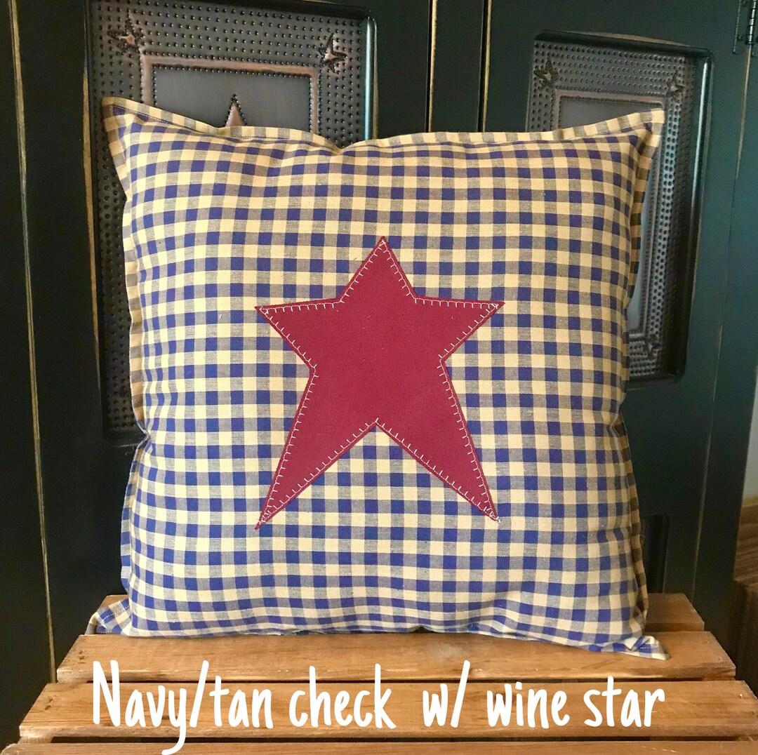 Primitive Star Throw Pillow Choose Fabric - Etsy
