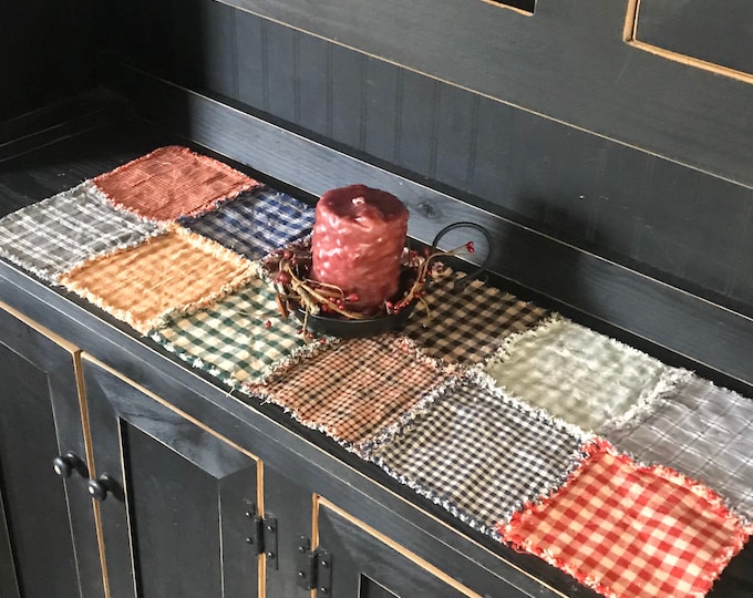Primitive Rag Table Runner, Random Colors - Etsy