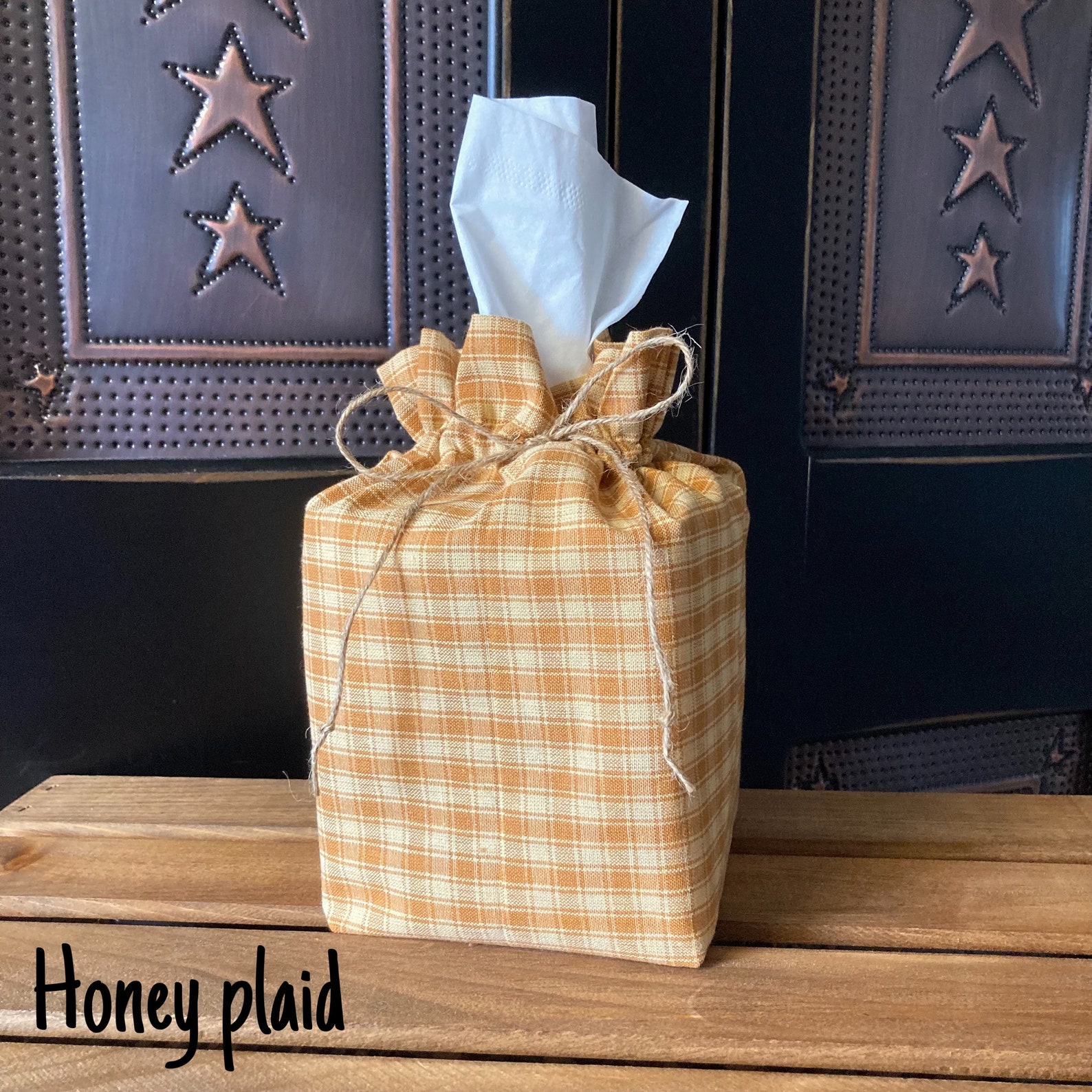 Primitive Tissue Box Cover, Farmhouse Tissue Box Cover - Etsy