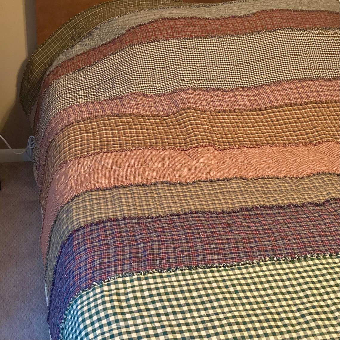 Primitive Rag Strip Quilt - Etsy