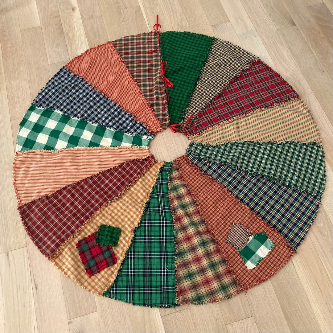 Primitive Christmas Tree Skirt, Rag Tree Skirt - Etsy