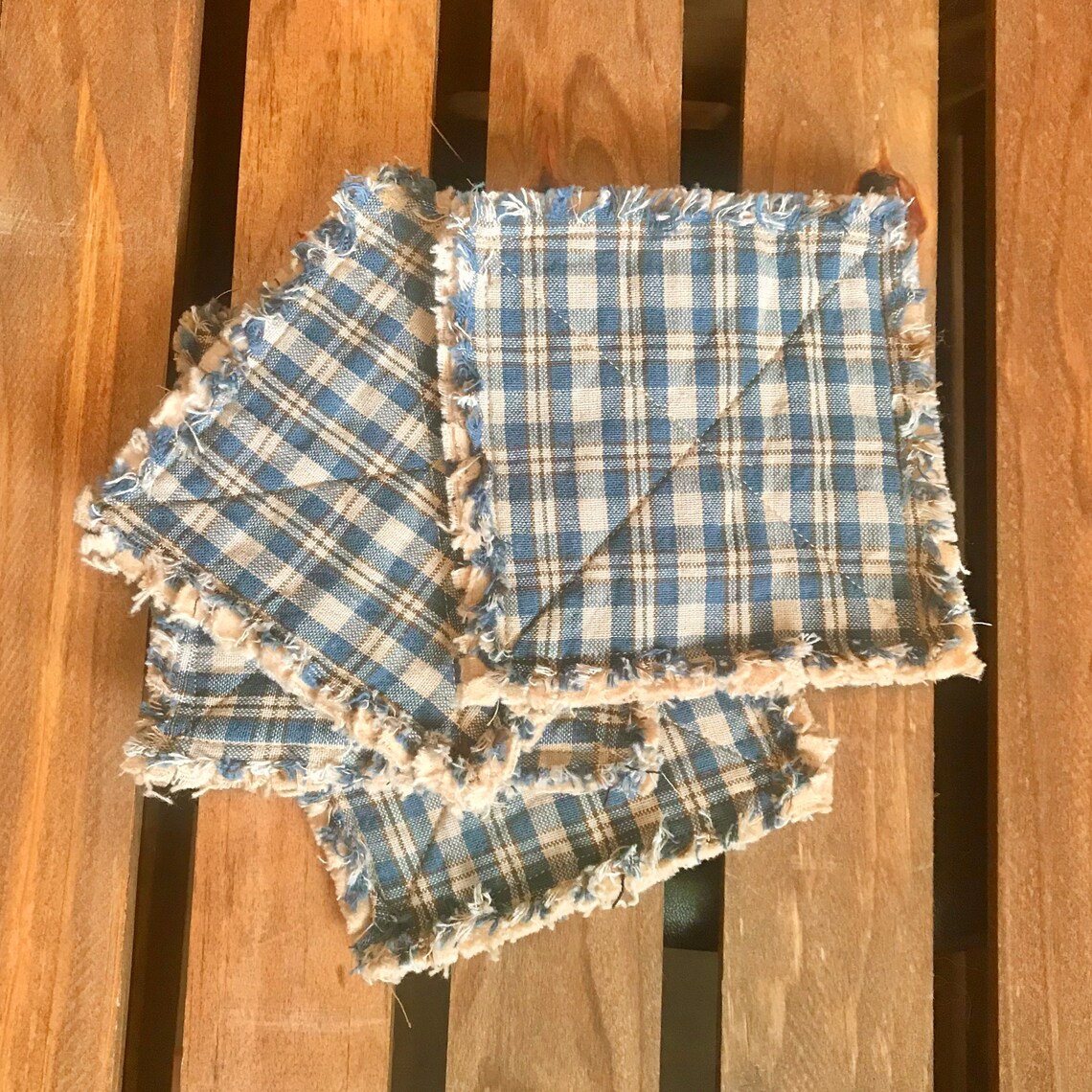 Primitive Rag Coasters Set of 4 - Etsy