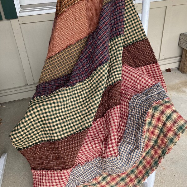 Strip Rag Quilt - Etsy
