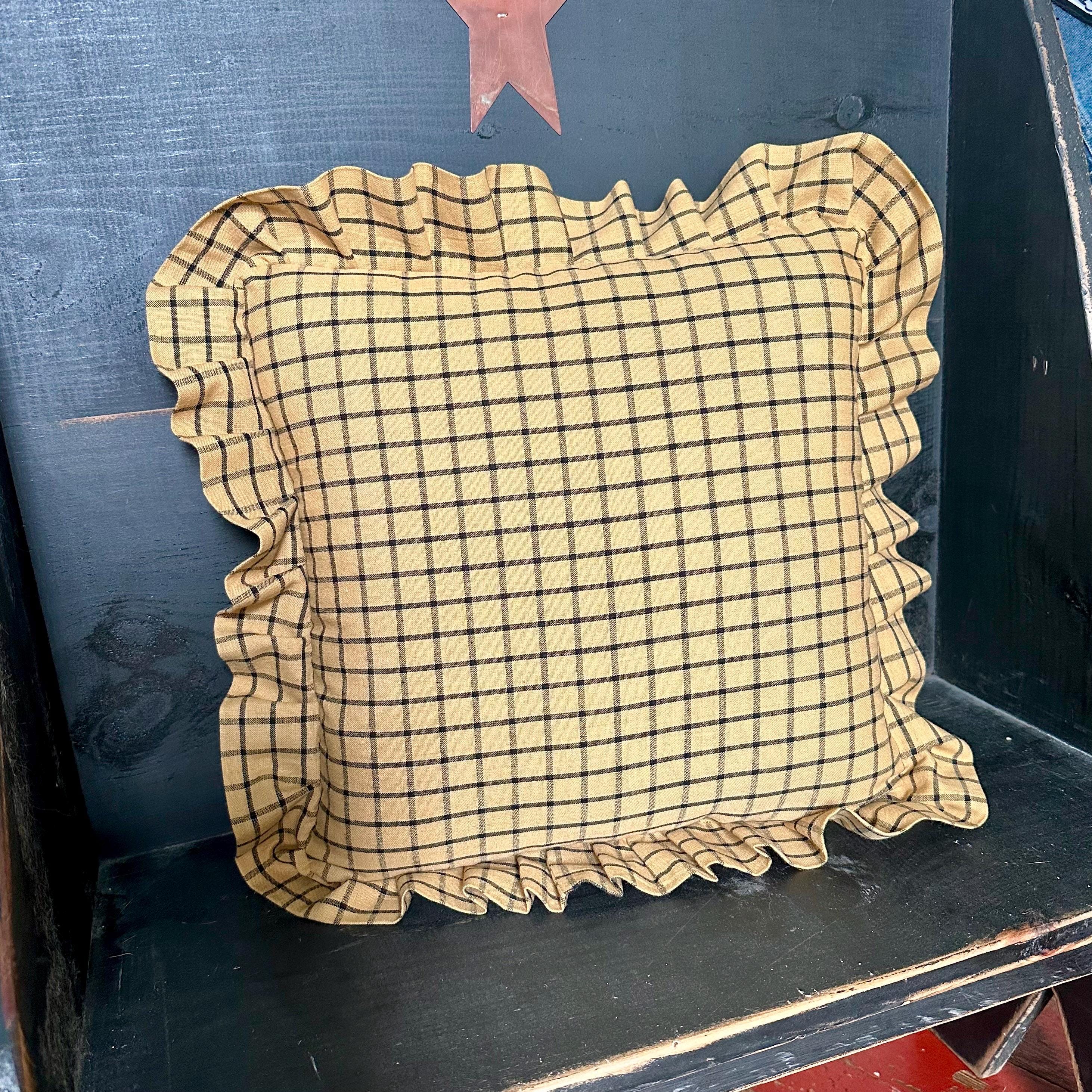 Farmhouse Ruffled Throw Pillow, Primitive Pillow - Etsy