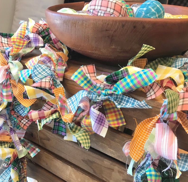 Primitive Rag Garland Valentine Garland Americana Garland - Etsy