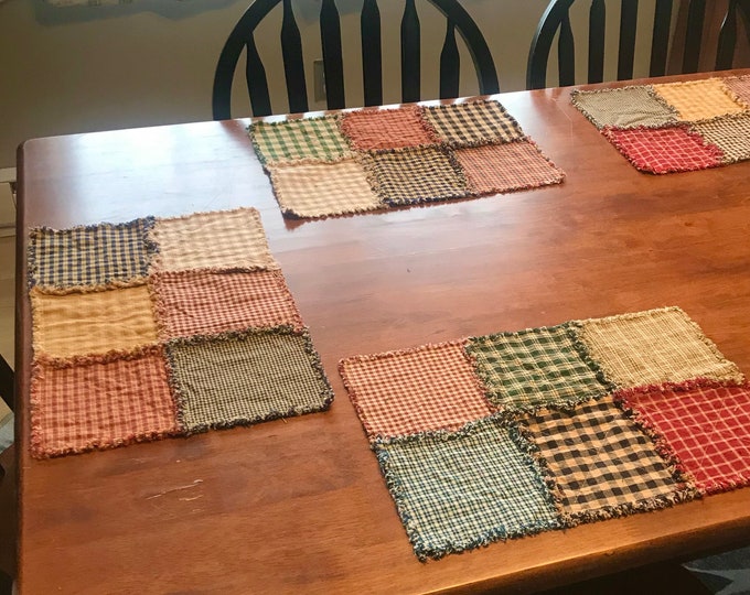 Primitive Rag Placemats, Candle Mat - Etsy