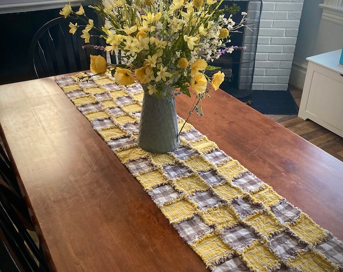 Primitive Rag Table Runner, Small Squares, Choose Fabrics - Etsy