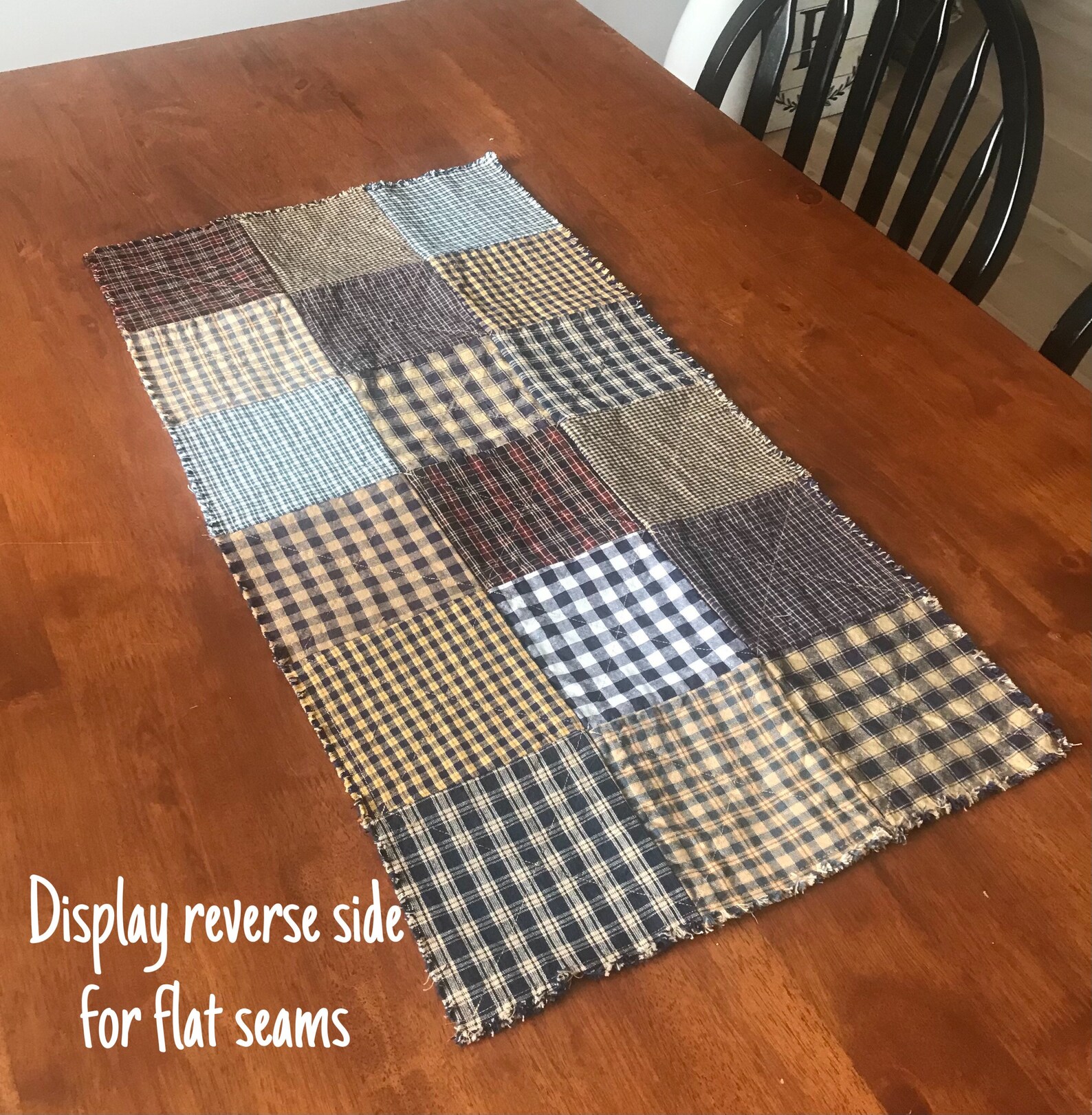 Primitive Rag Table Runner, Blue Fabrics - Etsy