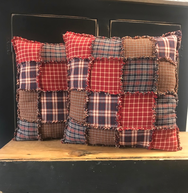Primitive Rag Throw Pillows Choose Colors - Etsy