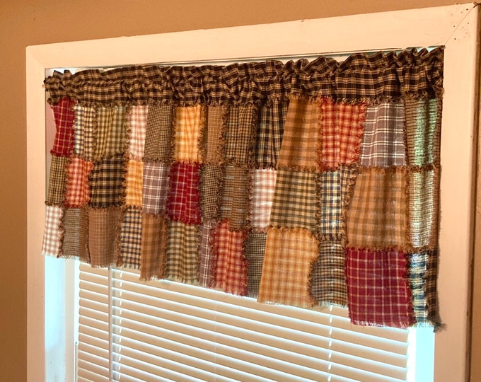 Primitive Rag Valance, Multi-color - Etsy