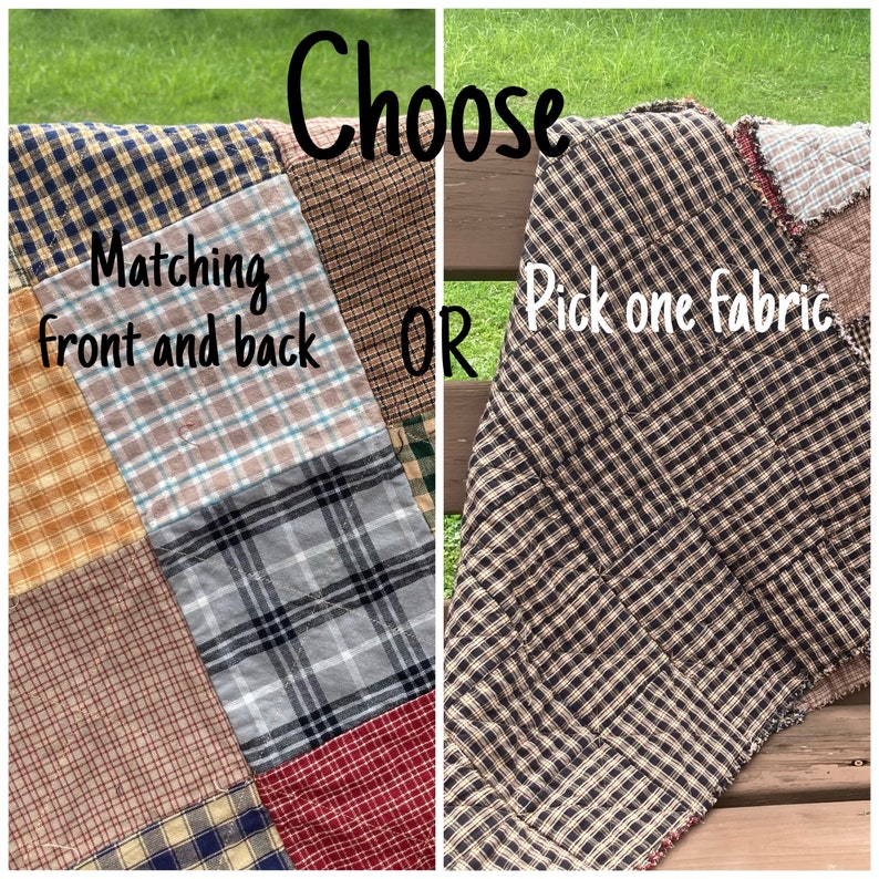 Primitive Rag Quilt Patchwork Quilt Traditional Style - Etsy