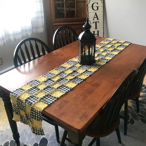 Primitive Rag Table Runner Small Squares Choose Fabrics | Etsy