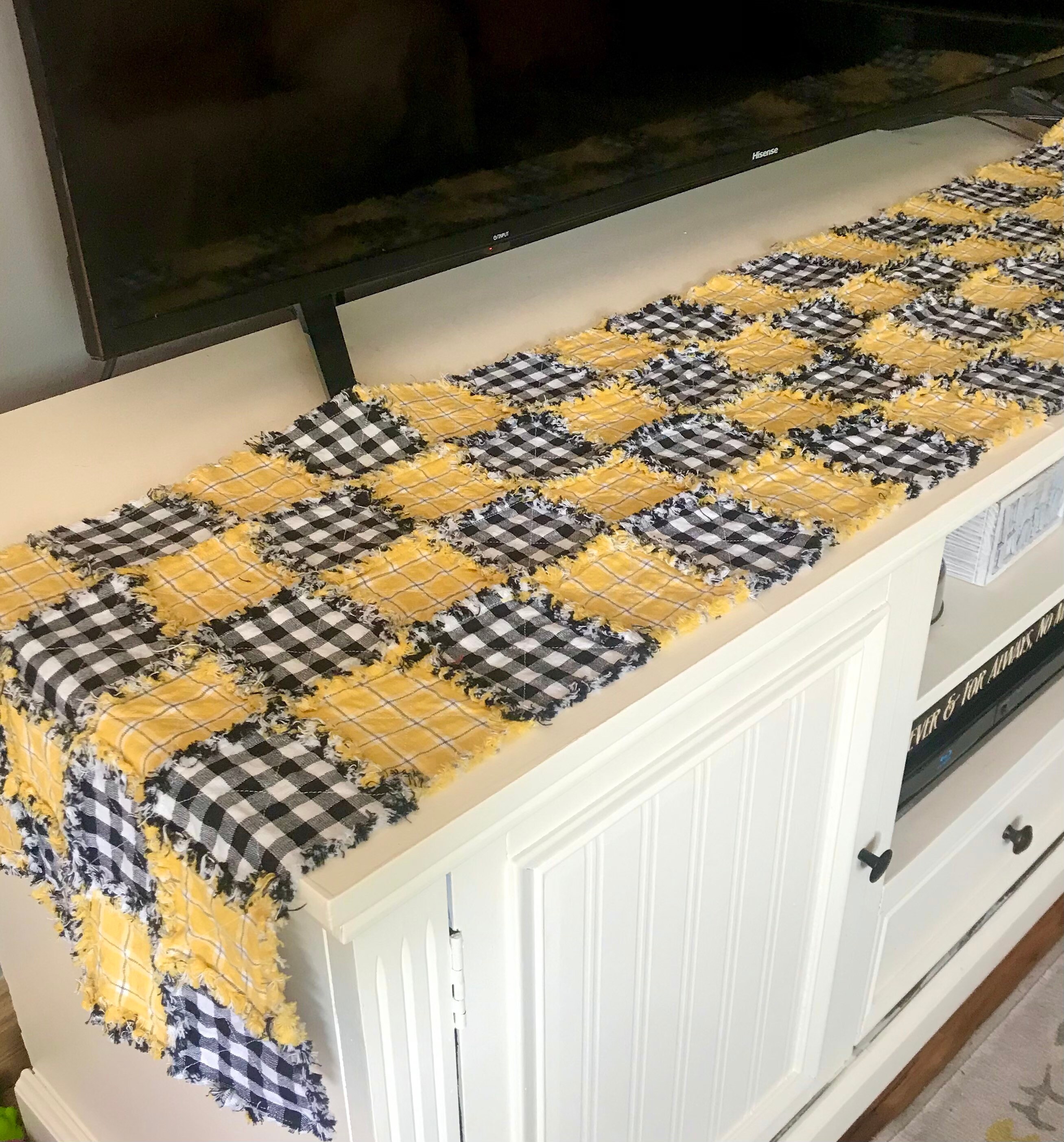 Primitive Rag Table Runner Small Squares Choose Fabrics - Etsy