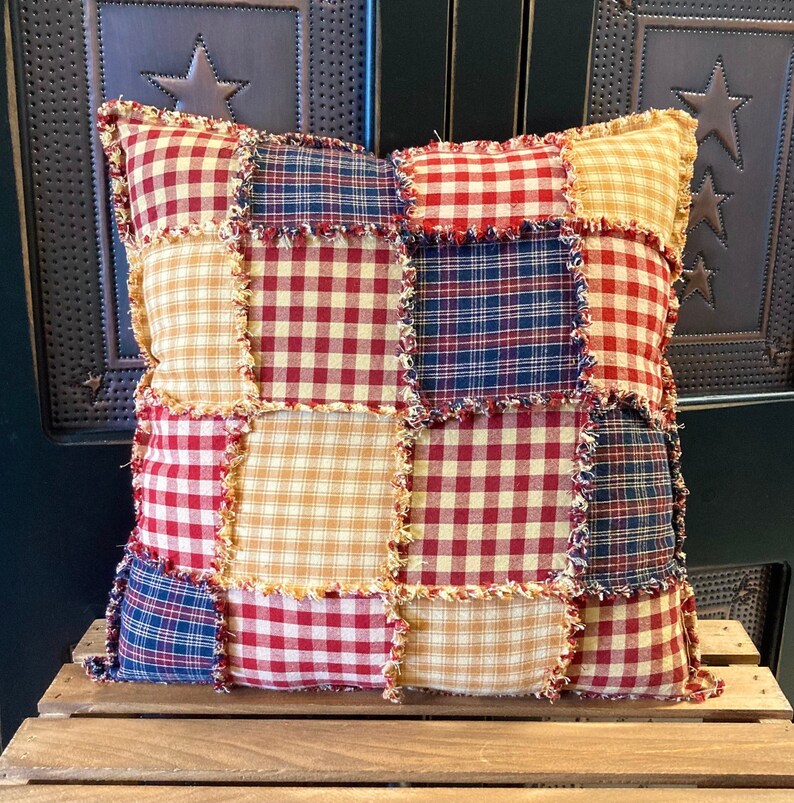 Primitive Rag Throw Pillows Choose Colors - Etsy