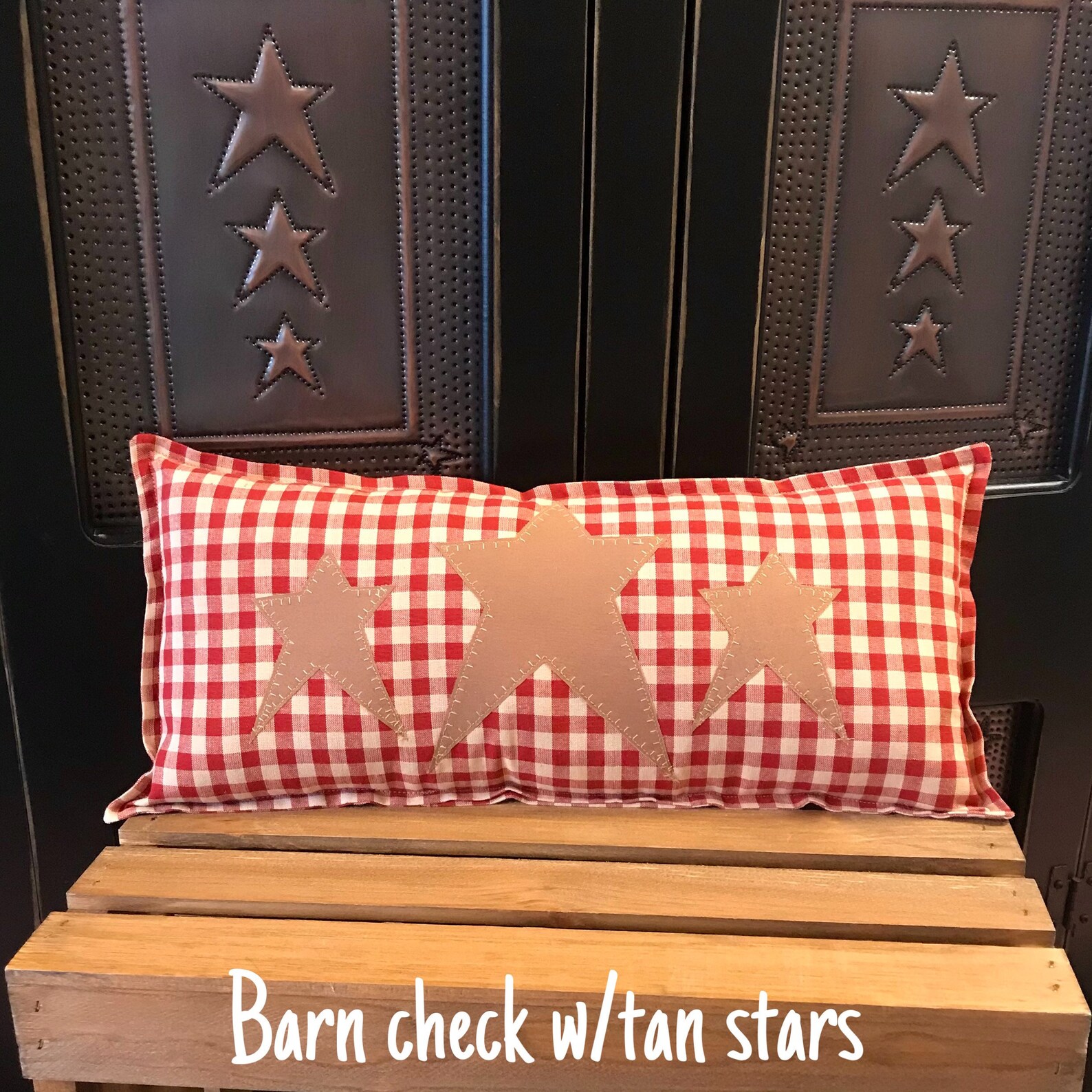 Primitive Lumbar Pillow with 3 Stars country throw pillow | Etsy