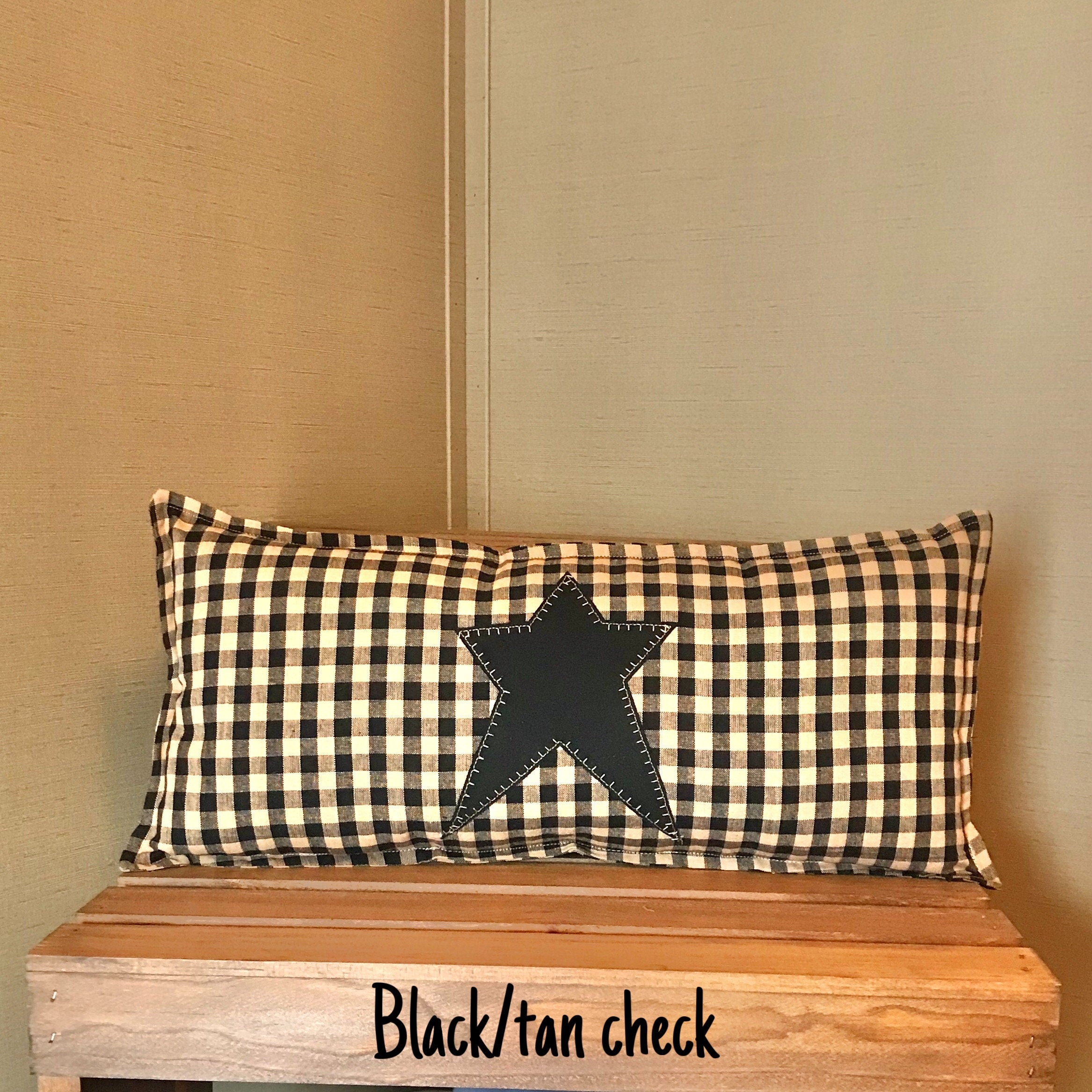 Primitive Star Throw Pillow, Lumbar Pillow, Choose Fabric - Etsy