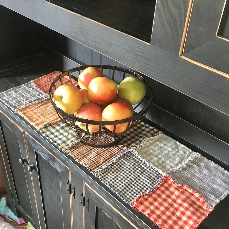 Primitive Rag Table Runner Random Colors - Etsy